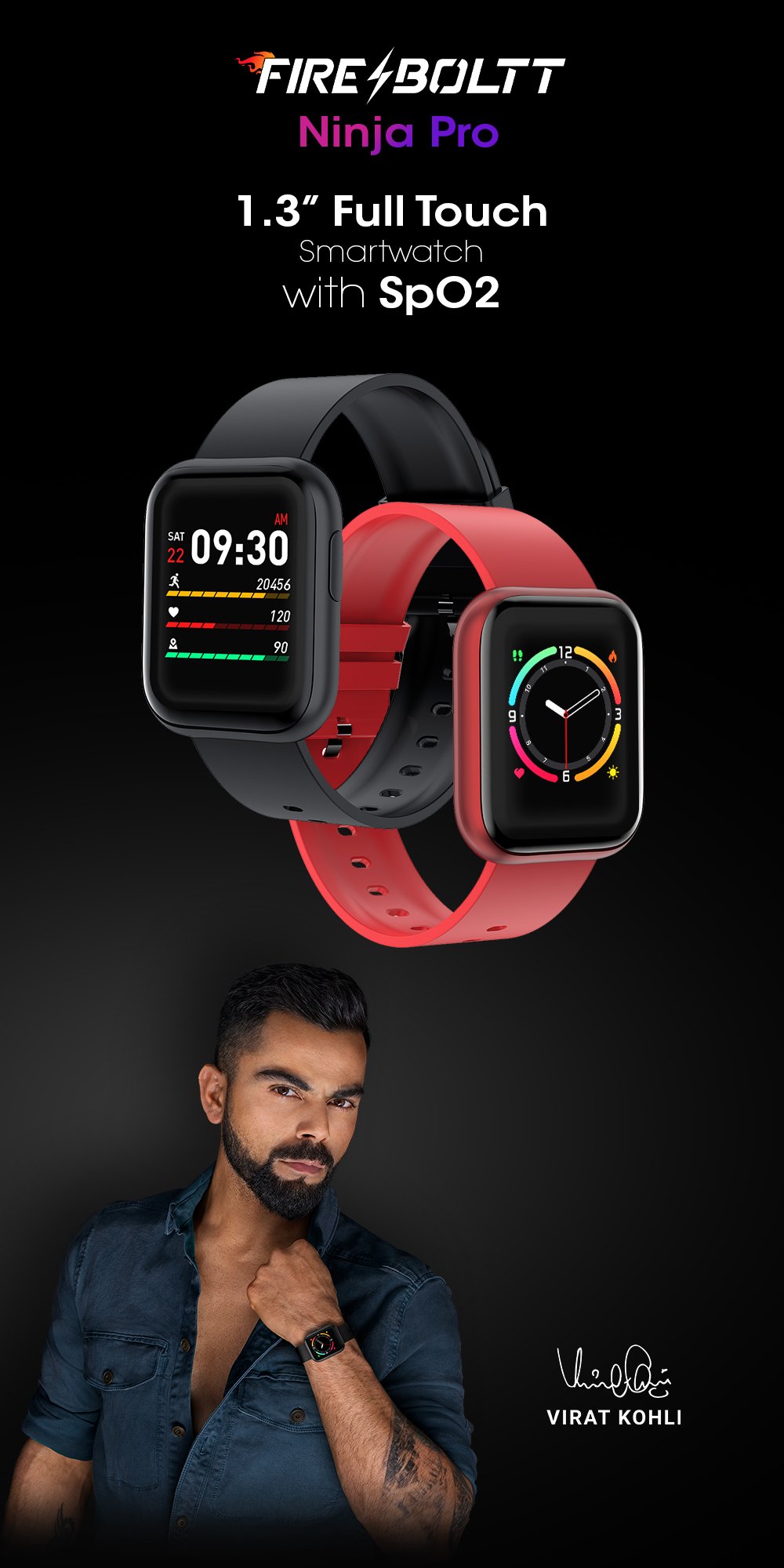 Fire-Boltt Ninja Pro SpO2 Smartwatch Grey